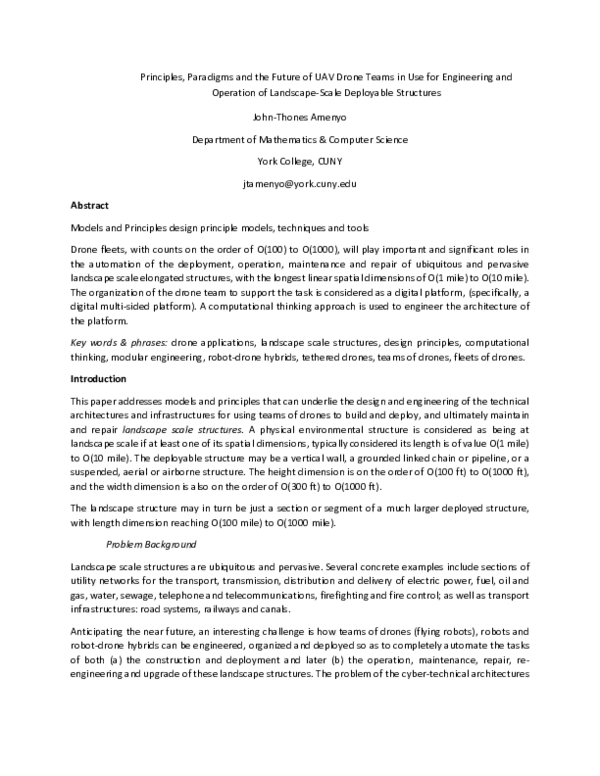 (PDF) Principles, Paradigms and the Future of UAV Drone Teams in Use ...