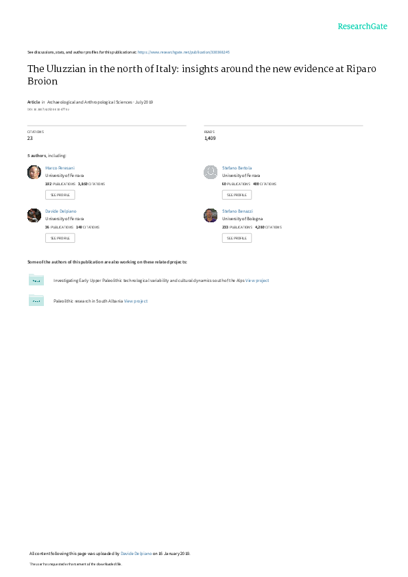 (PDF) The Uluzzian in the north of Italy: insights around the new ...