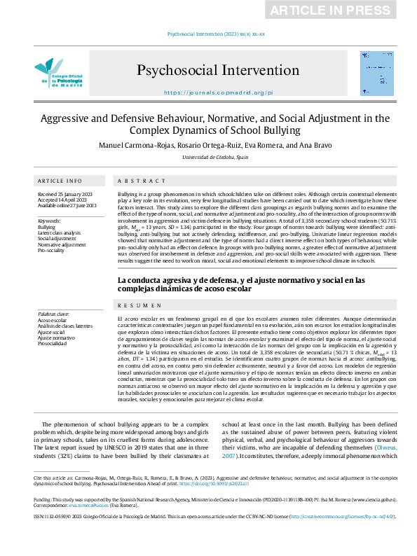 (PDF) Aggressive and Defensive Behaviour, Normative, and Social ...