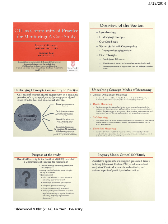 (PDF) CTL as Community of Practice for Mentoring: A Case Study