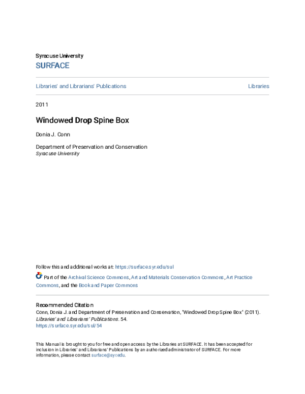 (PDF) Windowed Drop Spine Box