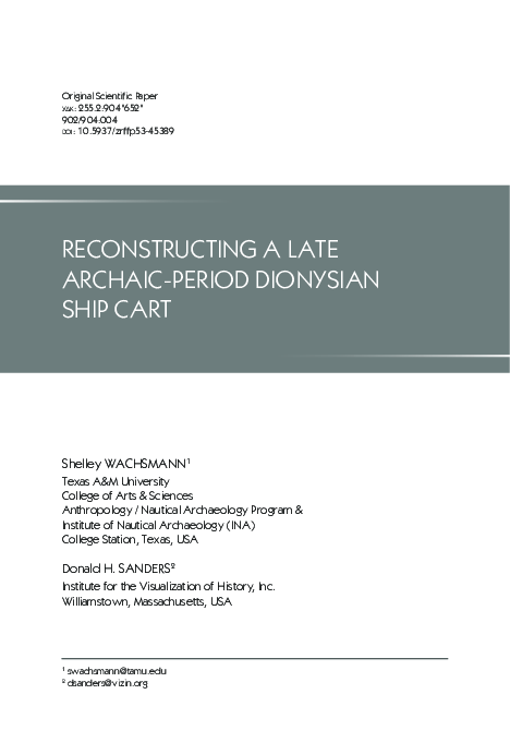(PDF) Reconstructing a Late Archaic-Period Dionysian Ship Cart