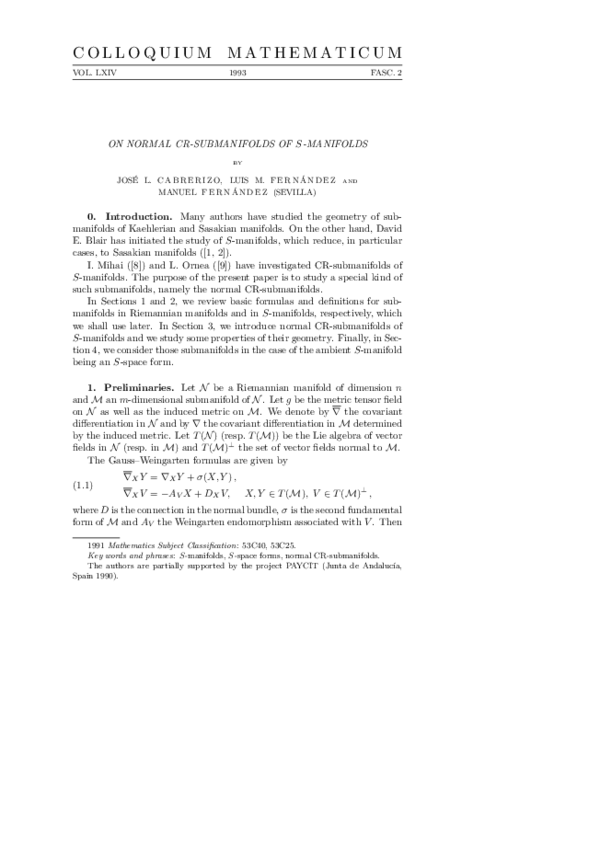 (PDF) On normal CR-submanifolds of S-manifolds
