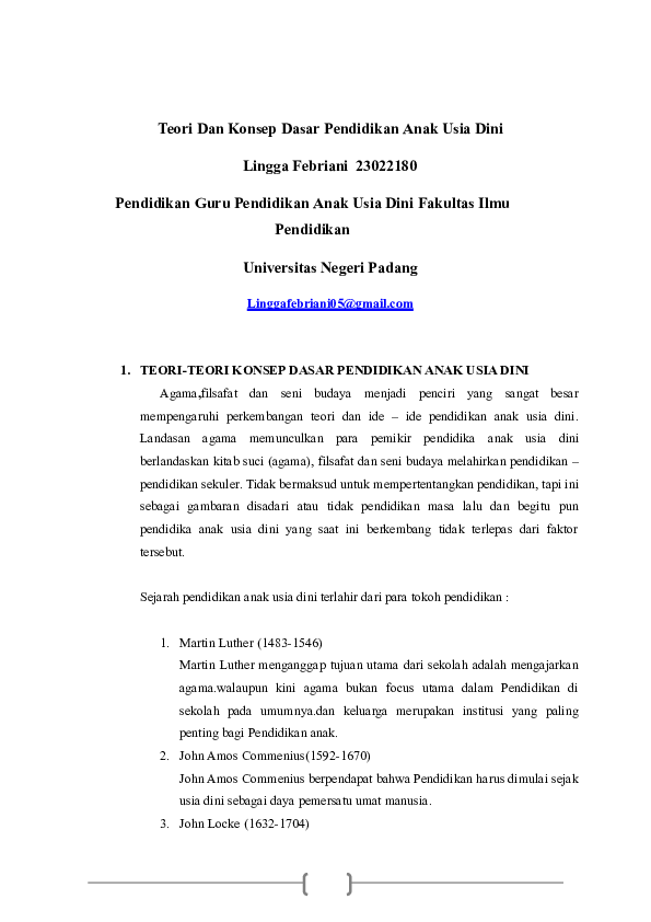 (DOC) Teori Dan Konsep Dasar Pendidikan Anak Usia Dini