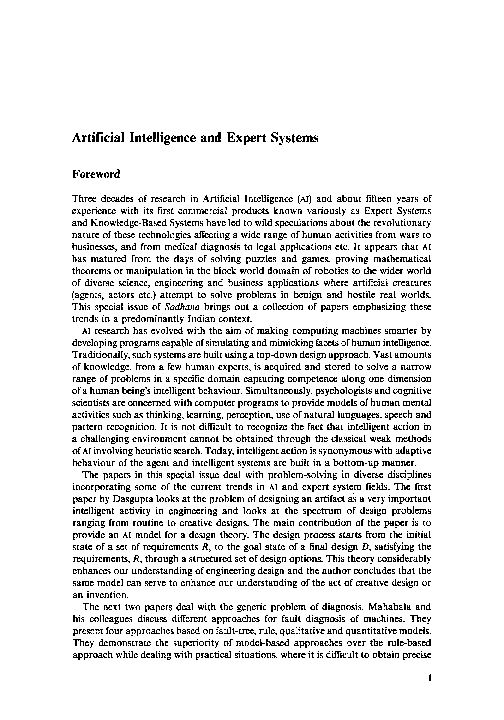 (PDF) Artificial Intelligence and Expert Systems