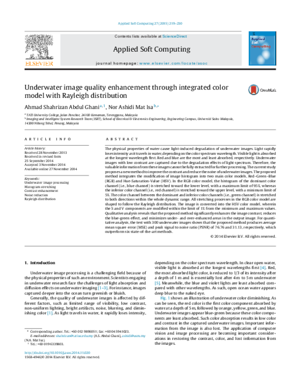 (PDF) Underwater image quality enhancement through integrated color ...