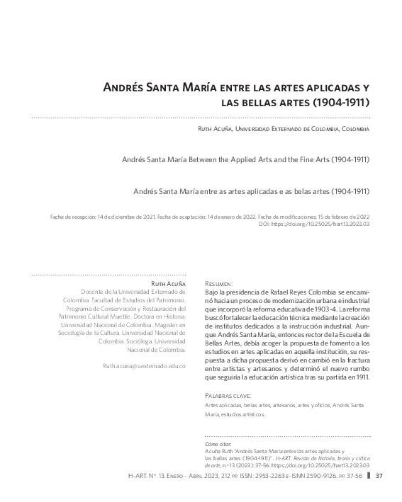 (PDF) Andrés Santa María entre las artes aplicadas y las bellas artes ...