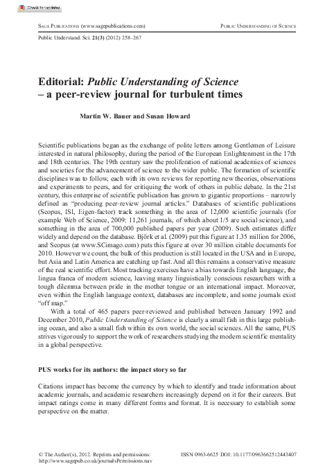 (PDF) Public Understanding of Science – a peer-review journal for ...