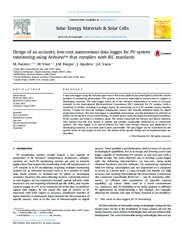 Pdf Design Of An Accurate Low Cost Autonomous Data Logger For Pv System Monitoring Using