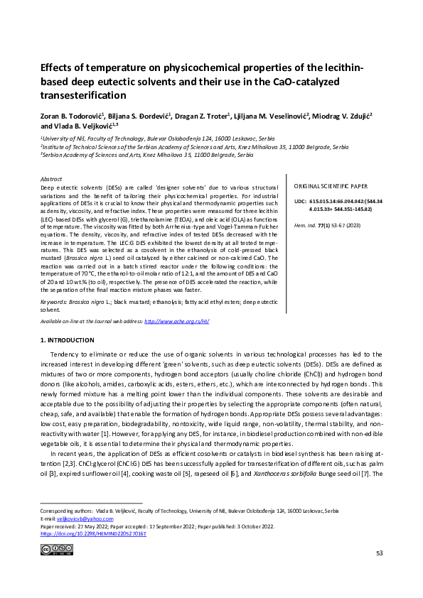 (PDF) Effects of temperature on physicochemical properties of the lecithin based deep eutectic ...