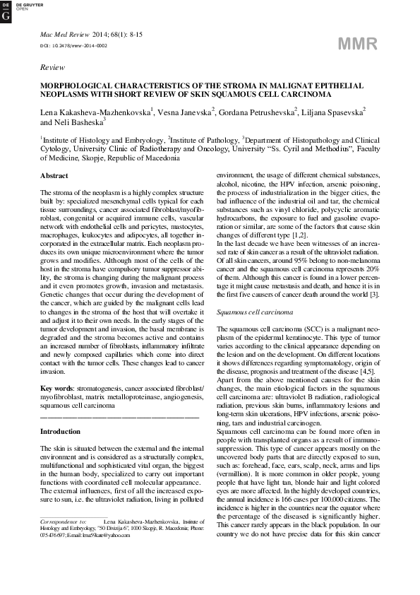 (PDF) Morphological Characteristics of the Stroma in Malignat ...