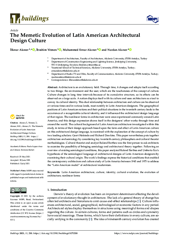 (PDF) The Memetic Evolution of Latin American Architectural Design Culture