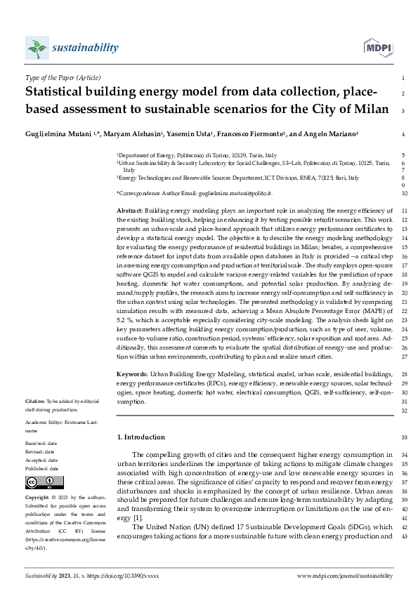 (PDF) Statistical building energy model from data collection ...