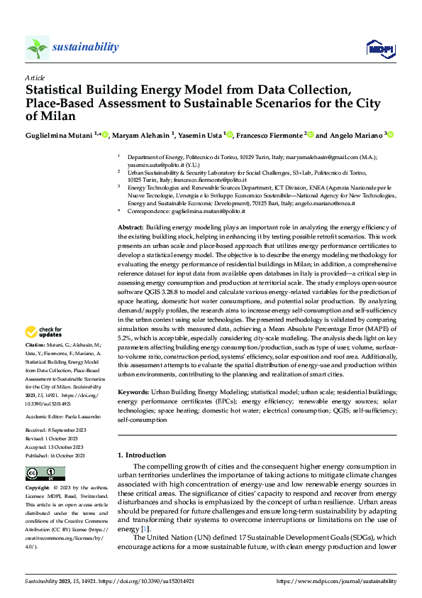(PDF) Statistical Building Energy Model from Data Collection, Place ...