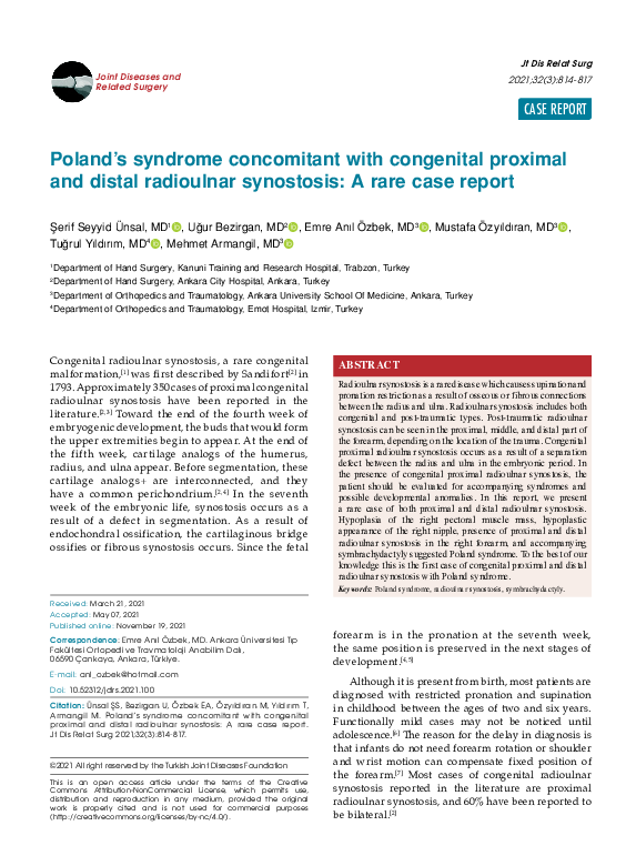 (PDF) Poland’s syndrome concomitant with congenital proximal and distal ...