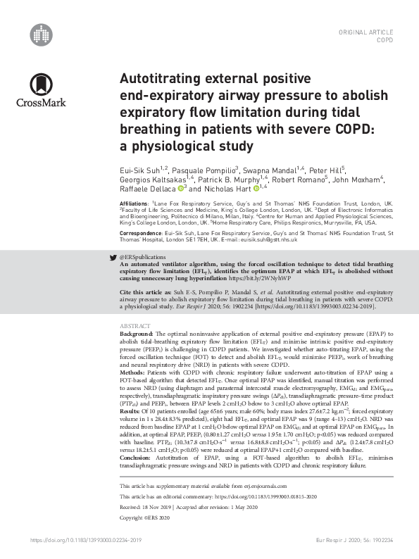 (PDF) Autotitrating external positive end-expiratory airway pressure to ...