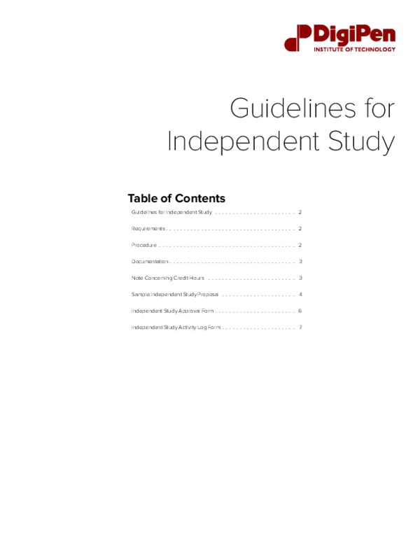 (PDF) Guidelines for Independent Study