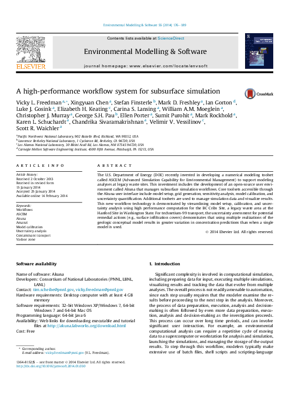 (PDF) A high-performance workflow system for subsurface simulation