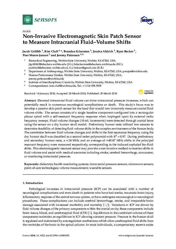 (PDF) Non-Invasive Electromagnetic Skin Patch Sensor to Measure ...