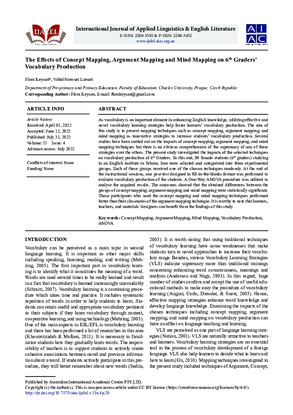 (PDF) The Effects of Concept Mapping, Argument Mapping and Mind Mapping ...