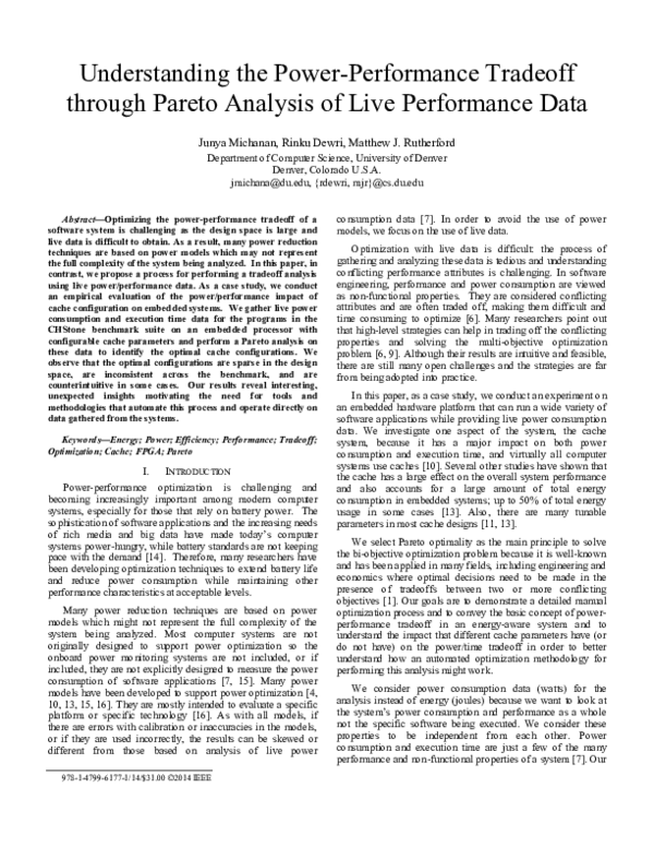 (PDF) Understanding the power-performance tradeoff through Pareto ...