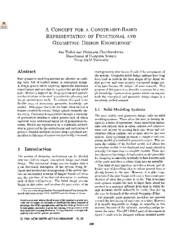 (PDF) A concept for a constraint-based representation of functional and geometric design knowledge