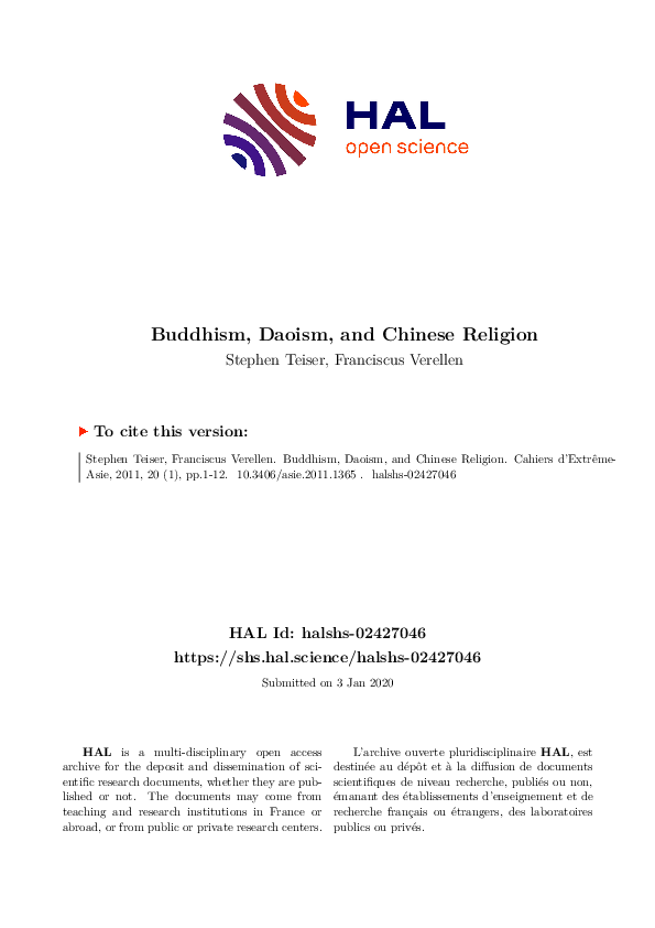 (PDF) Buddhism, Daoism, and Chinese Religion