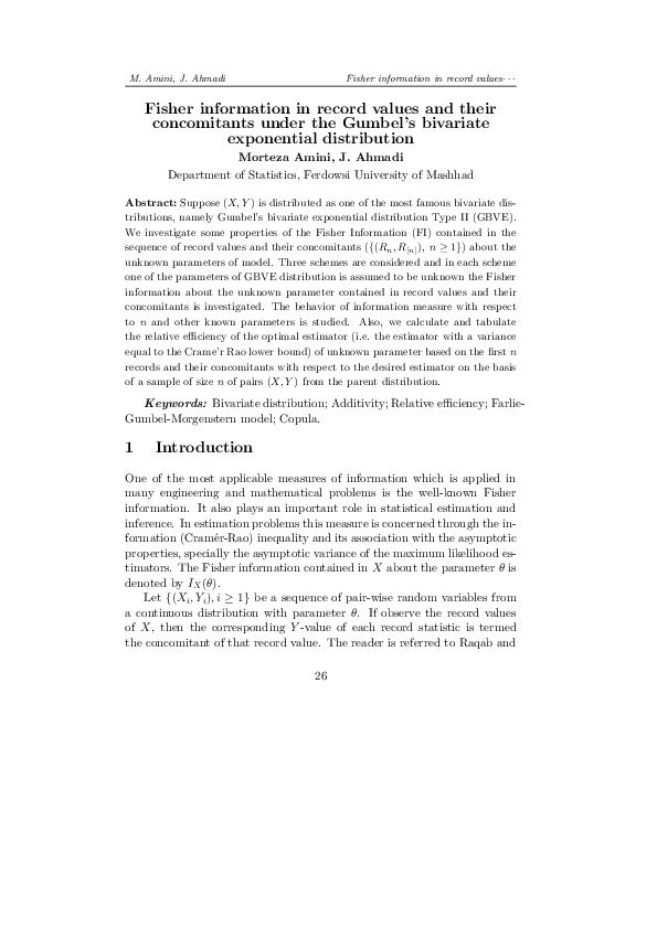 (PDF) Fisher Information in Record Values and Their Concomitants: A Comparison of Two Sampling ...