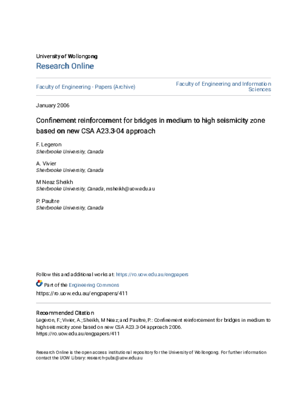 (PDF) Confinement reinforcement for bridges in medium to high ...