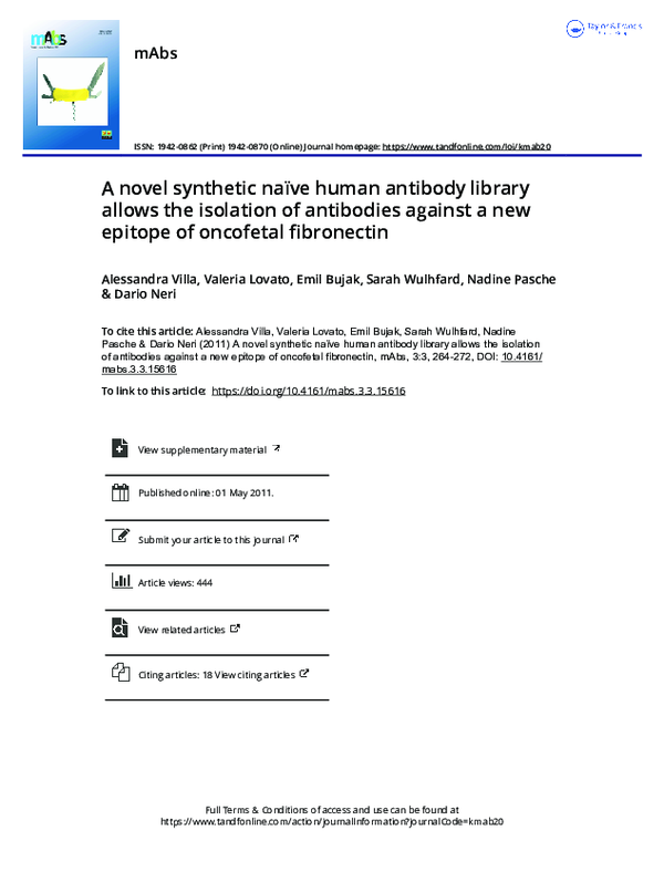 (PDF) A novel synthetic naïve human antibody library allows the ...