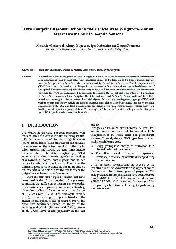 (PDF) Tyre Footprint Reconstruction in the Vehicle Axle Weight-in ...