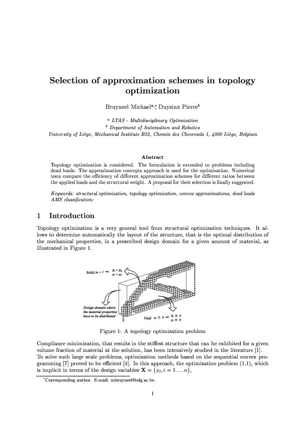 (PDF) Selection of approximation schemes in topology optimization