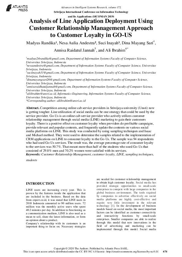 (PDF) Analysis of Line Application Deployment Using Customer ...