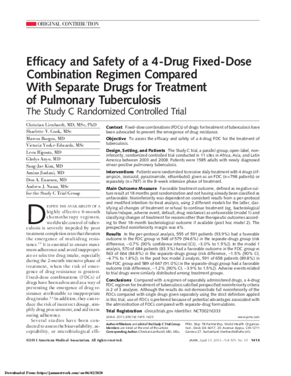 (PDF) Efficacy and Safety of a 4-Drug Fixed-Dose Combination Regimen ...