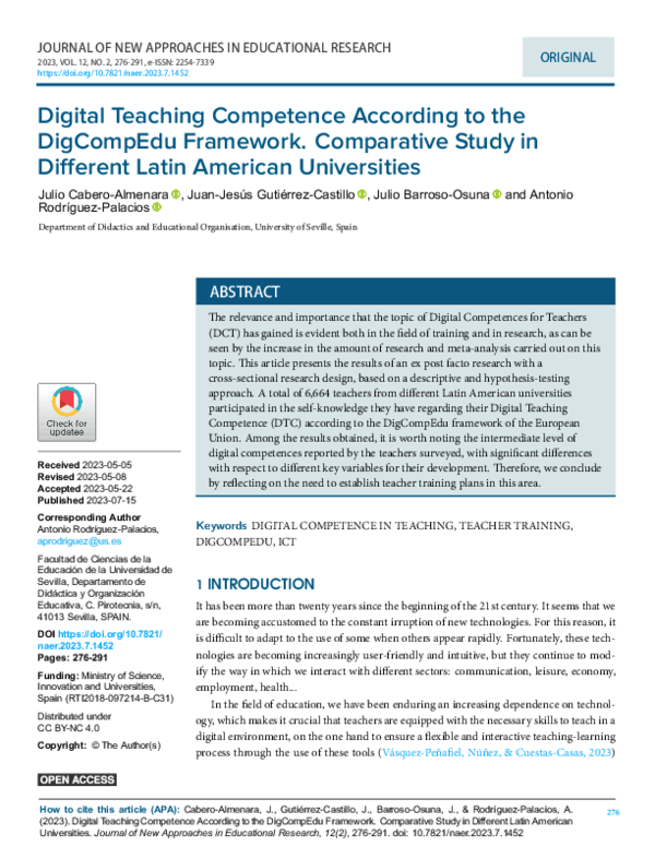 (PDF) Digital Teaching Competence According to the DigCompEdu Framework ...