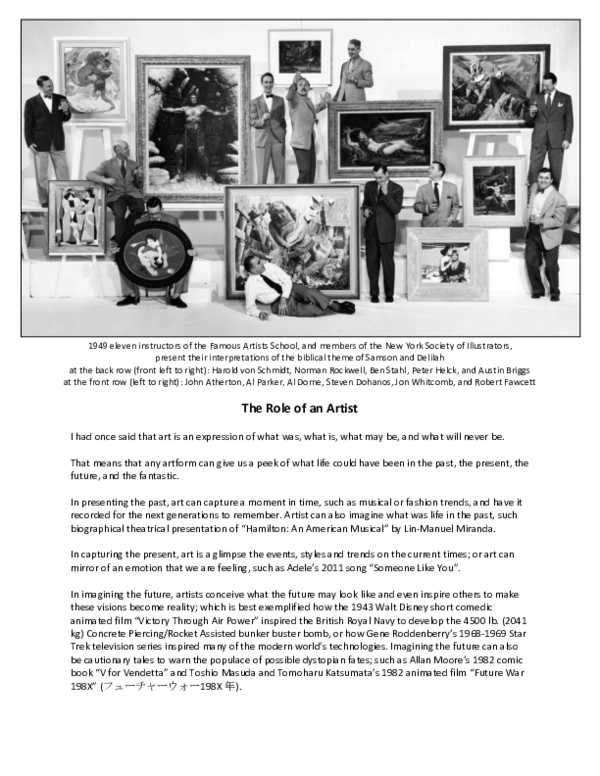 (PDF) The Role of an Artist