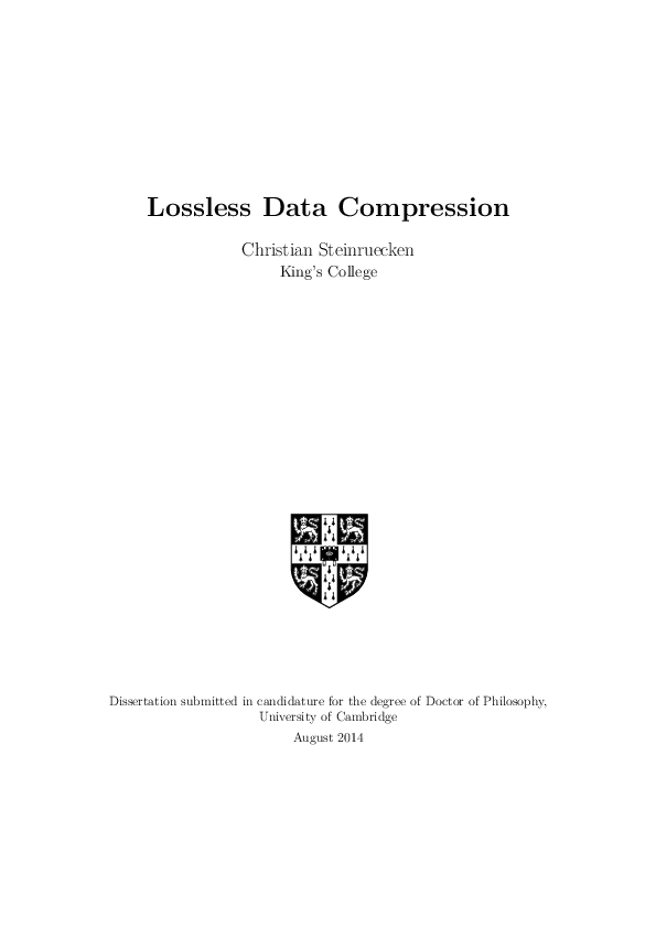 (PDF) Lossless data compression