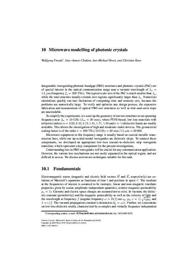 (PDF) Photonic Crystals: Advances in Design, Fabrication, and ...