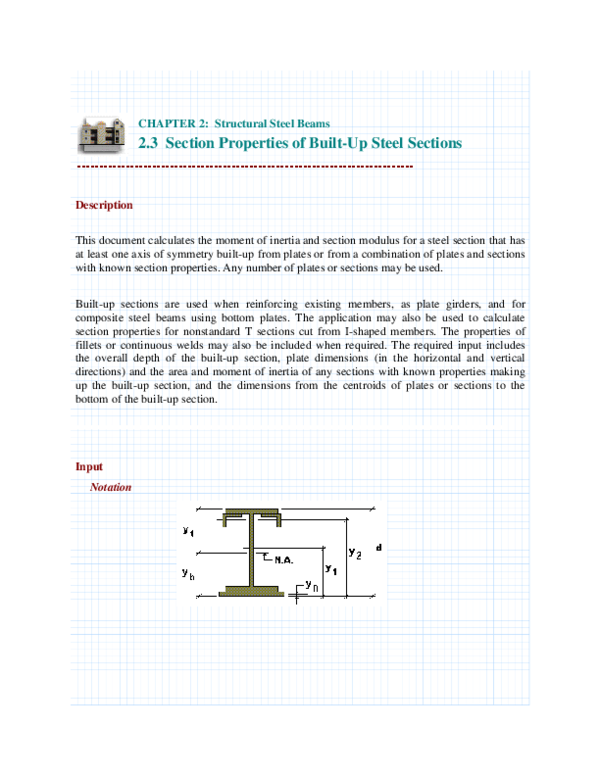 (PDF) CHAPTER 2: Structural Steel Beams 2.3 Section Properties of Built-Up Steel Sections