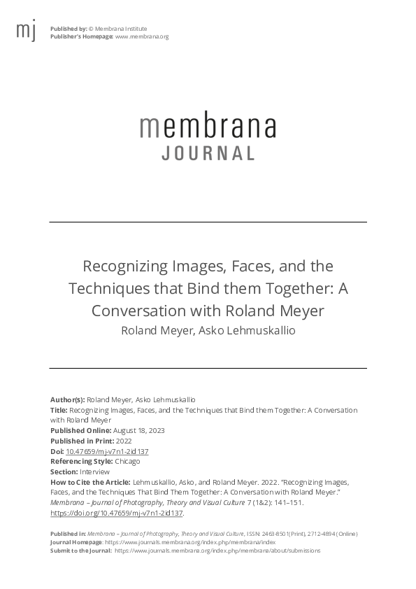 (PDF) Recognizing Images, Faces, and the Techniques that Bind them ...