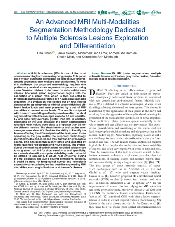 (PDF) An Advanced MRI Multi-Modalities Segmentation Methodology Dedicated to Multiple Sclerosis ...