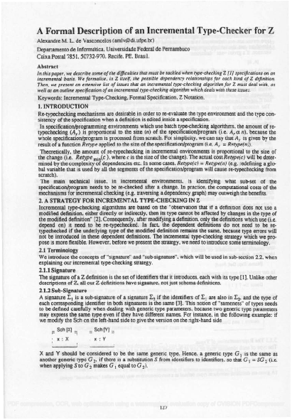 (PDF) A Formal Description of an Incremental Type-Checker for Z