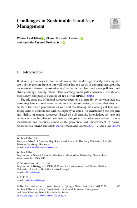 (PDF) Challenges in Sustainable Land Use Management