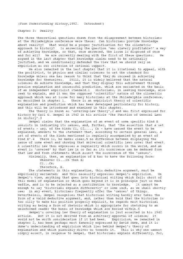 (DOC) Understanding History, 1992. Chapter 3. Reality