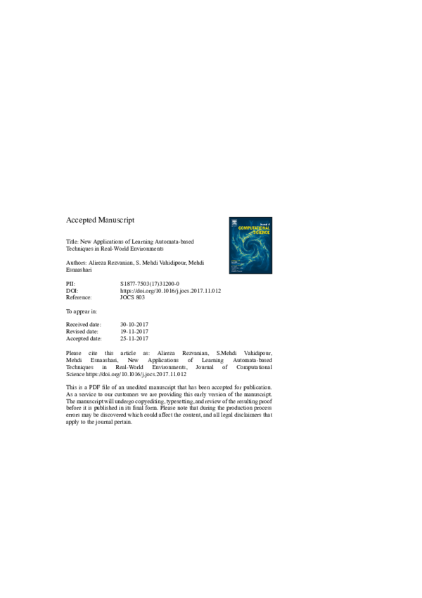 Pdf New Applications Of Learning Automata Based Techniques In Real World Environments