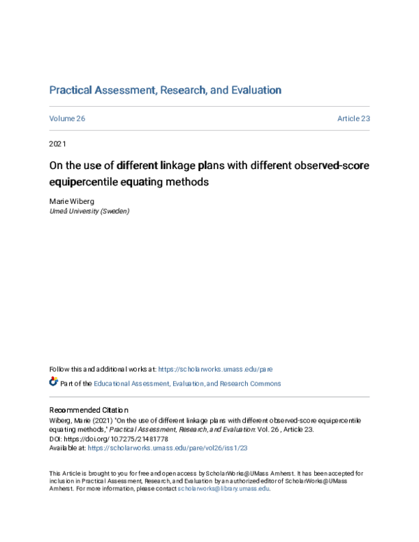 (PDF) On the use of different linkage plans with different observed ...