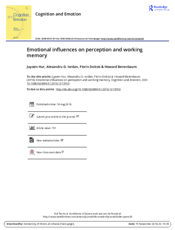 (PDF) Emotional influences on perception and working memory | Howard Berenbaum - Academia.edu