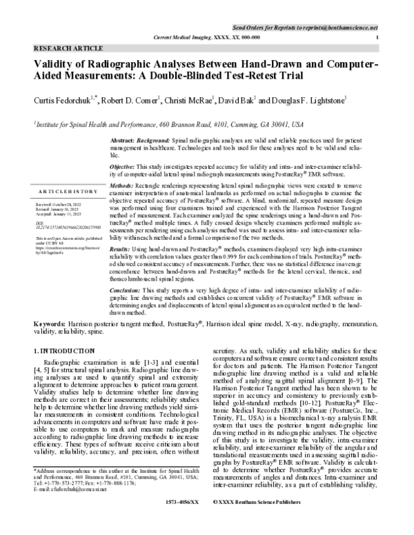 (PDF) Validity of Radiographic Analyses Between Hand-Drawn and Computer ...