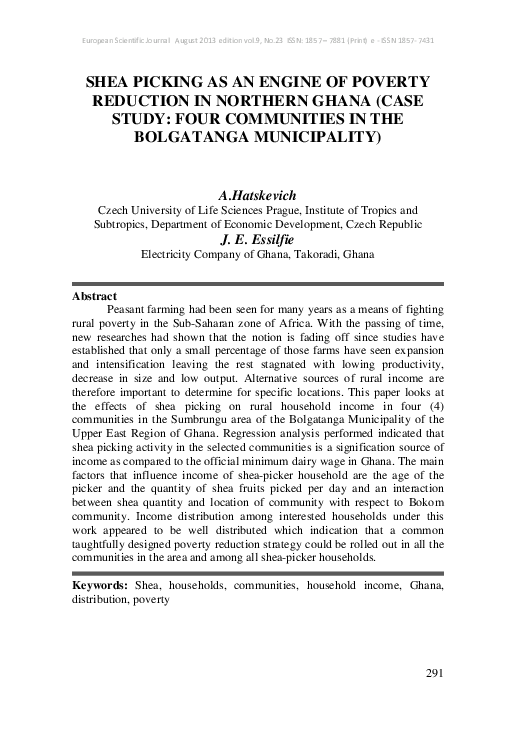 (PDF) Shea Picking as an Engine of Poverty Reduction in Northern Ghana ...
