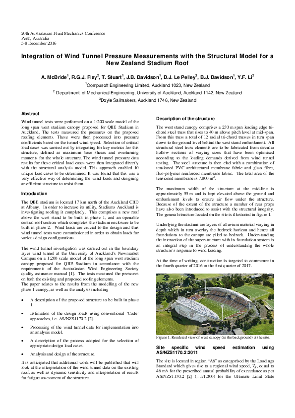 (PDF) Integration of Wind Tunnel Pressure Measurements with the ...